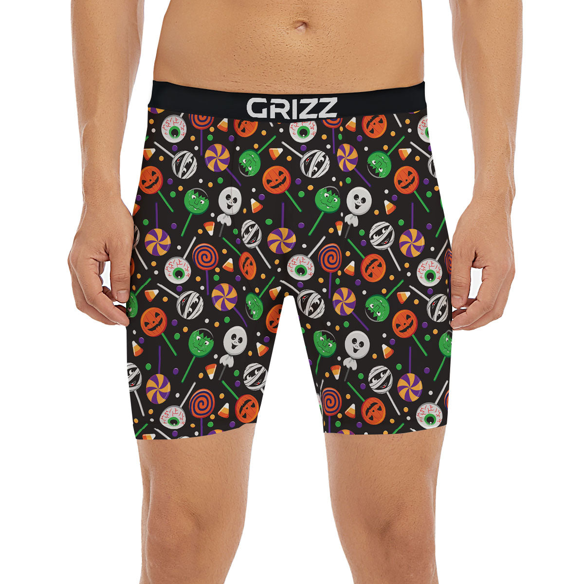 Candy Monsters Halloween Print Pattern Boxer Briefs
