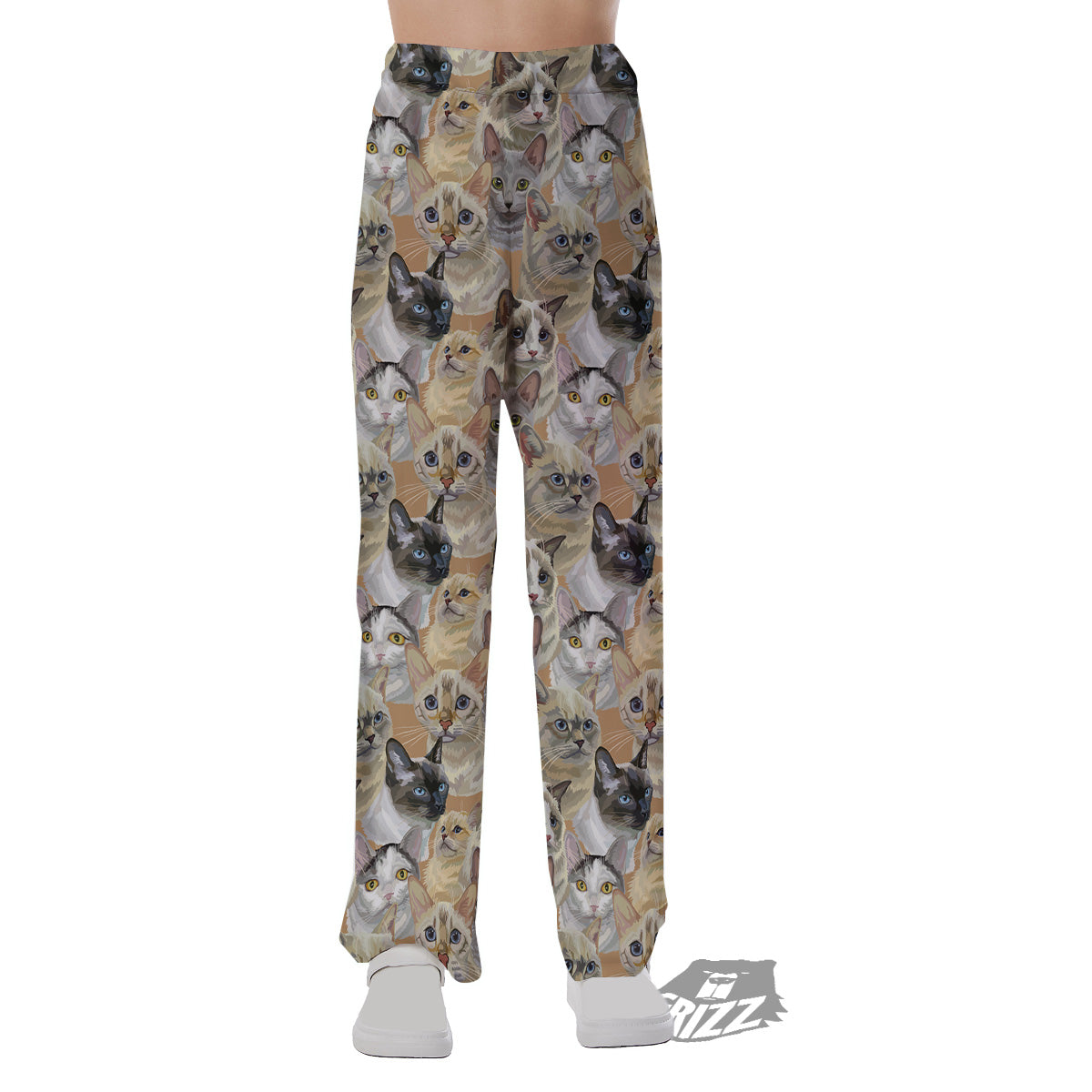 Cats Portrait Print Pattern Pajama Pants