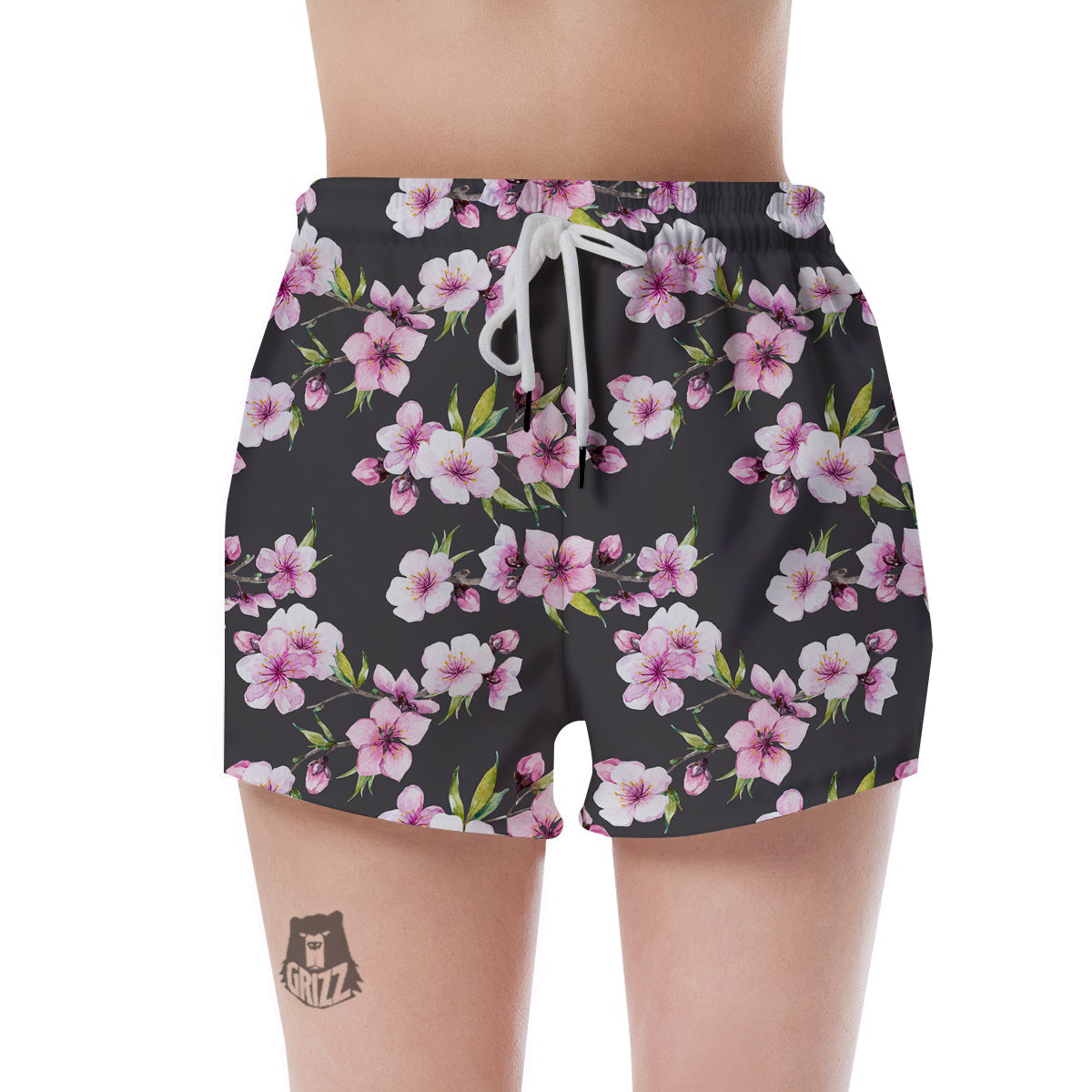 Cherry Blossom Watercolor Print Pattern Women's Shorts
