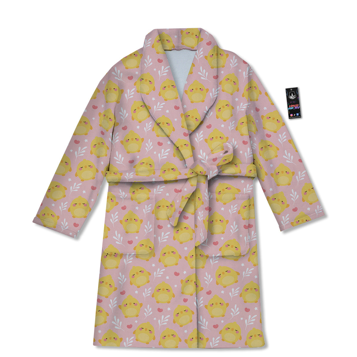 Chicken Cute Print Pattern Bathrobe