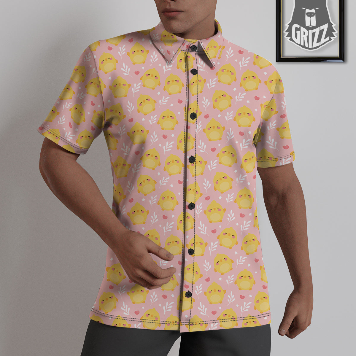 Chicken Cute Print Pattern Untucked Shirts