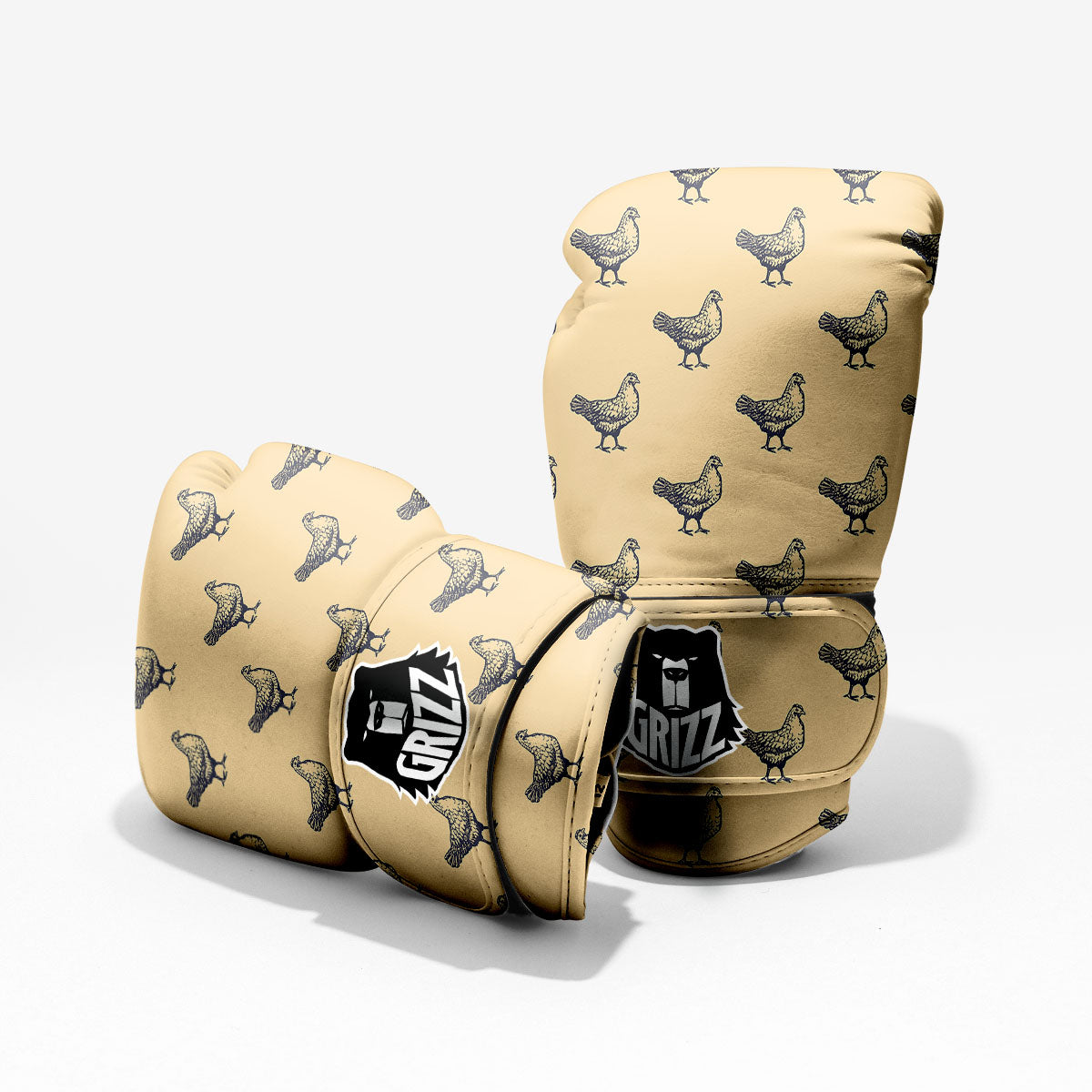 Chicken Hand Drawn Print Pattern Pro Boxing Glove