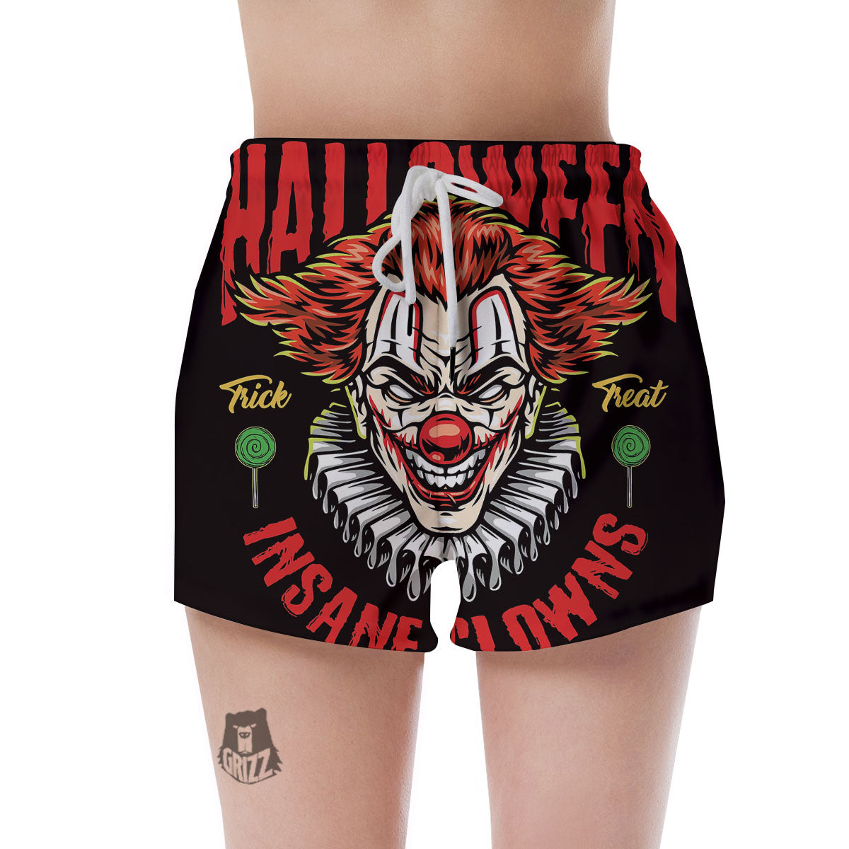 Clown Halloween Print Women's Shorts