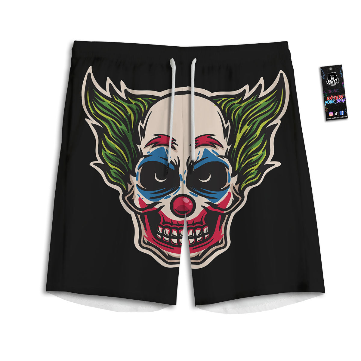 Clown Scary Cartoon Print Men's Athletic Shorts