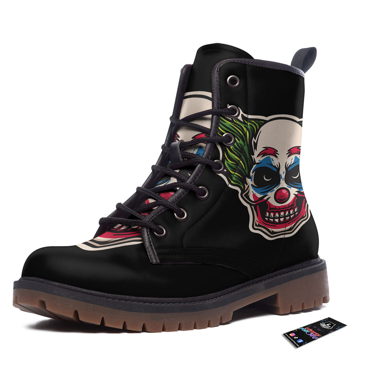 Clown Scary Cartoon Print Work Boots