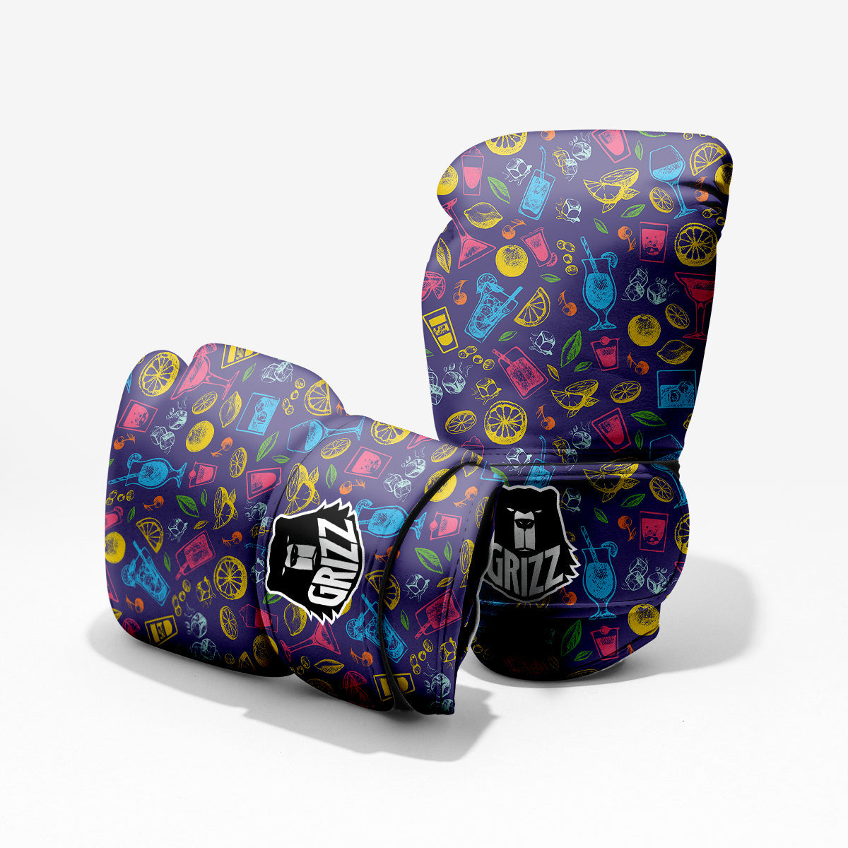 Cocktail Watercolor Print Pattern Pro Boxing Glove