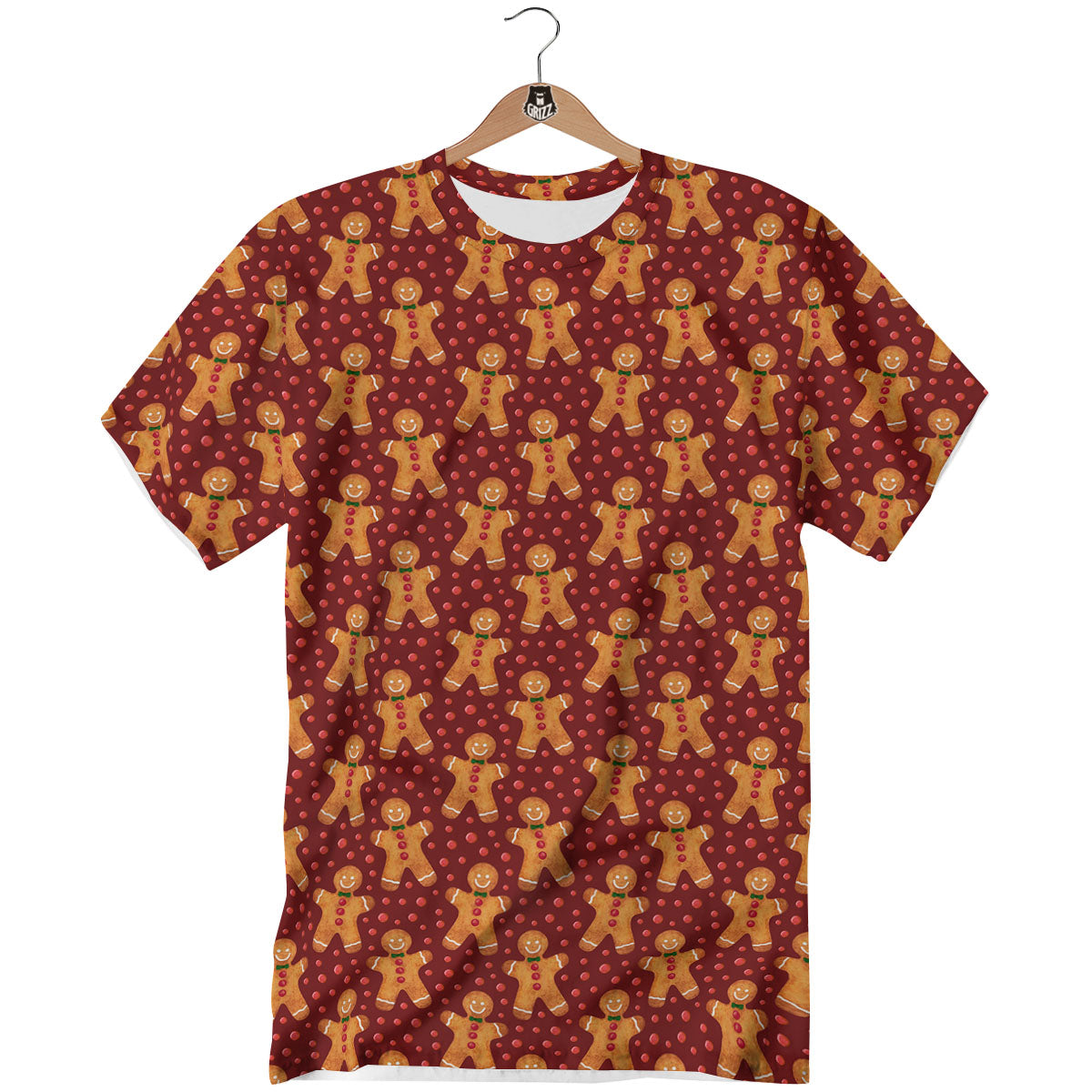 Cookies Gingerbread Man Print Pattern T-Shirt