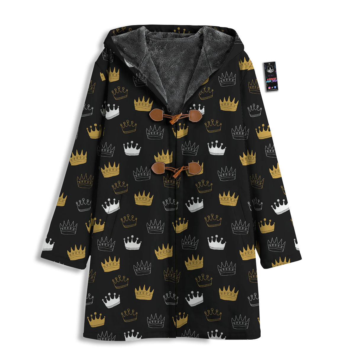 Crown Doodle Print Pattern Men's Windbreaker Jacket