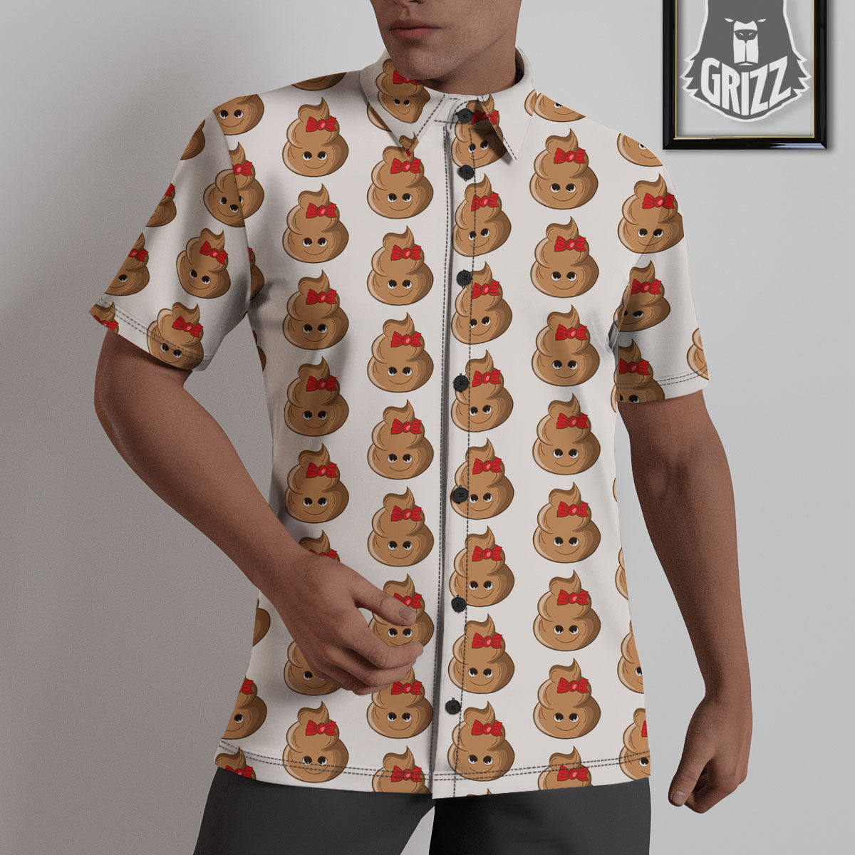 Cute Poop Print Pattern Untucked Shirts