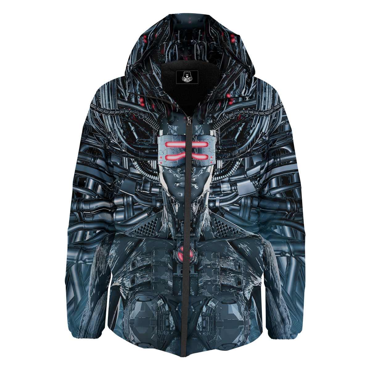 Cyborg Cyberpunk Print Down Jacket