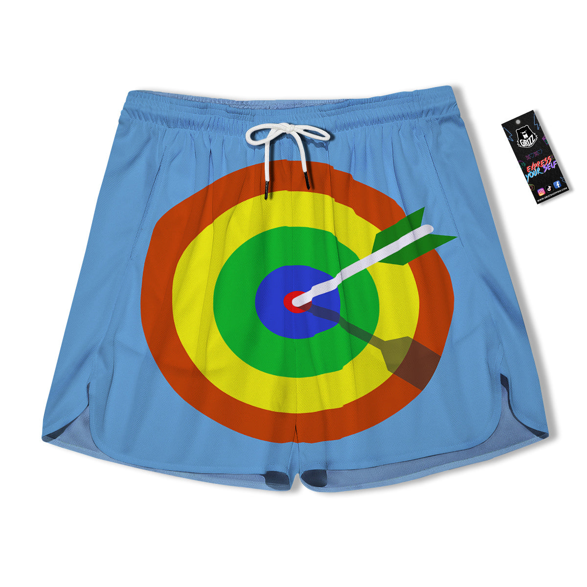 Dartboard And Colorful Darts Print Men's Running Shorts