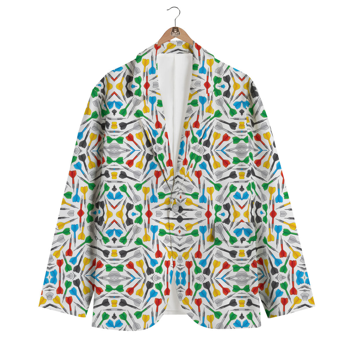 Darts Colorful Print Pattern Men's Blazer