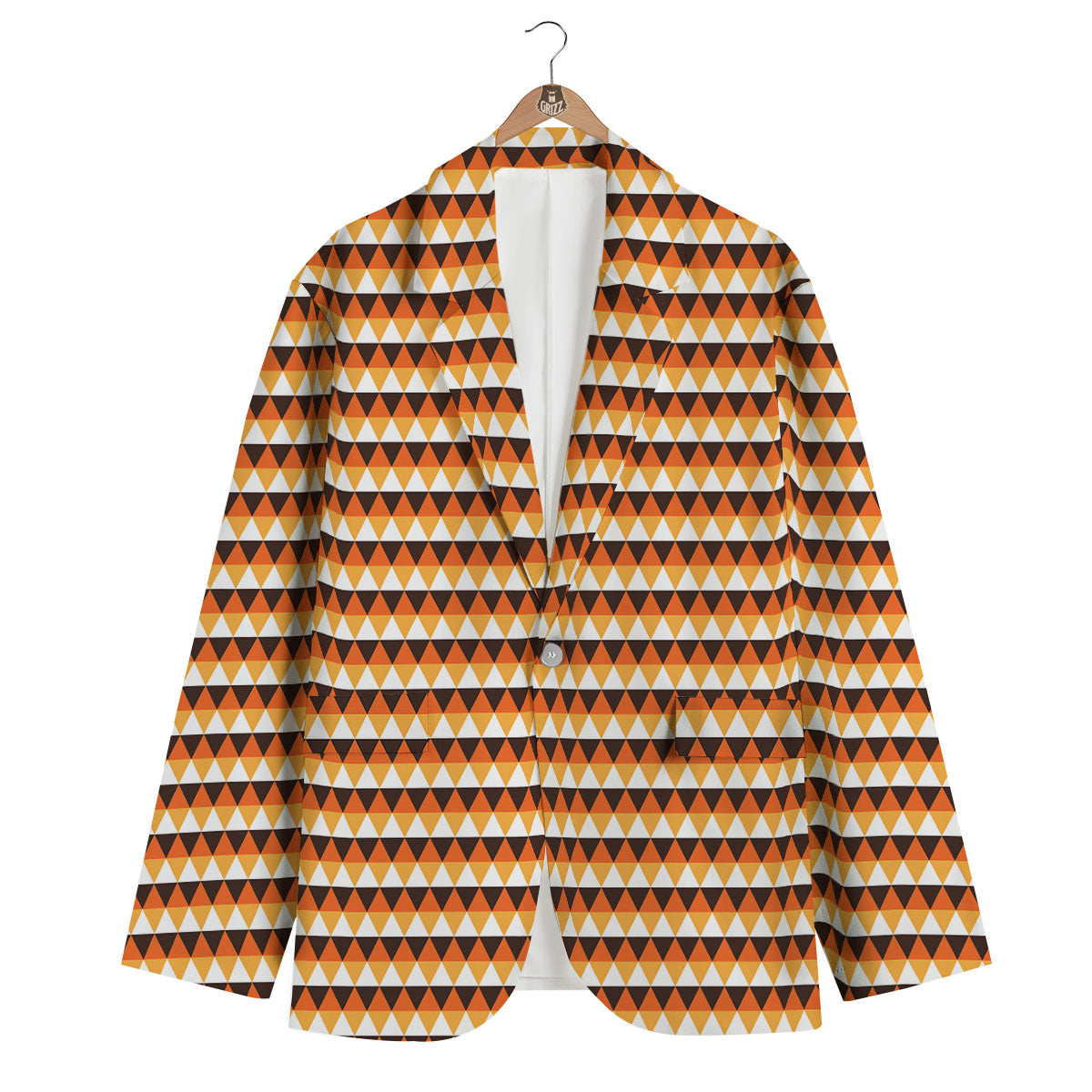 Diamond Shape Halloween Print Pattern Men's Blazer