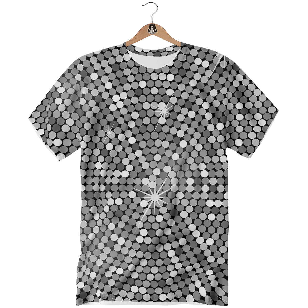 Disco Ball Texture Print T-Shirt