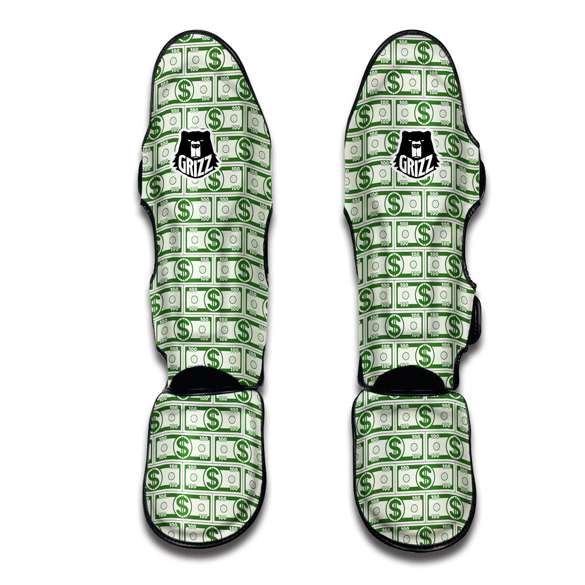 Dollar Money Print Pattern Muay Thai Shin Guards