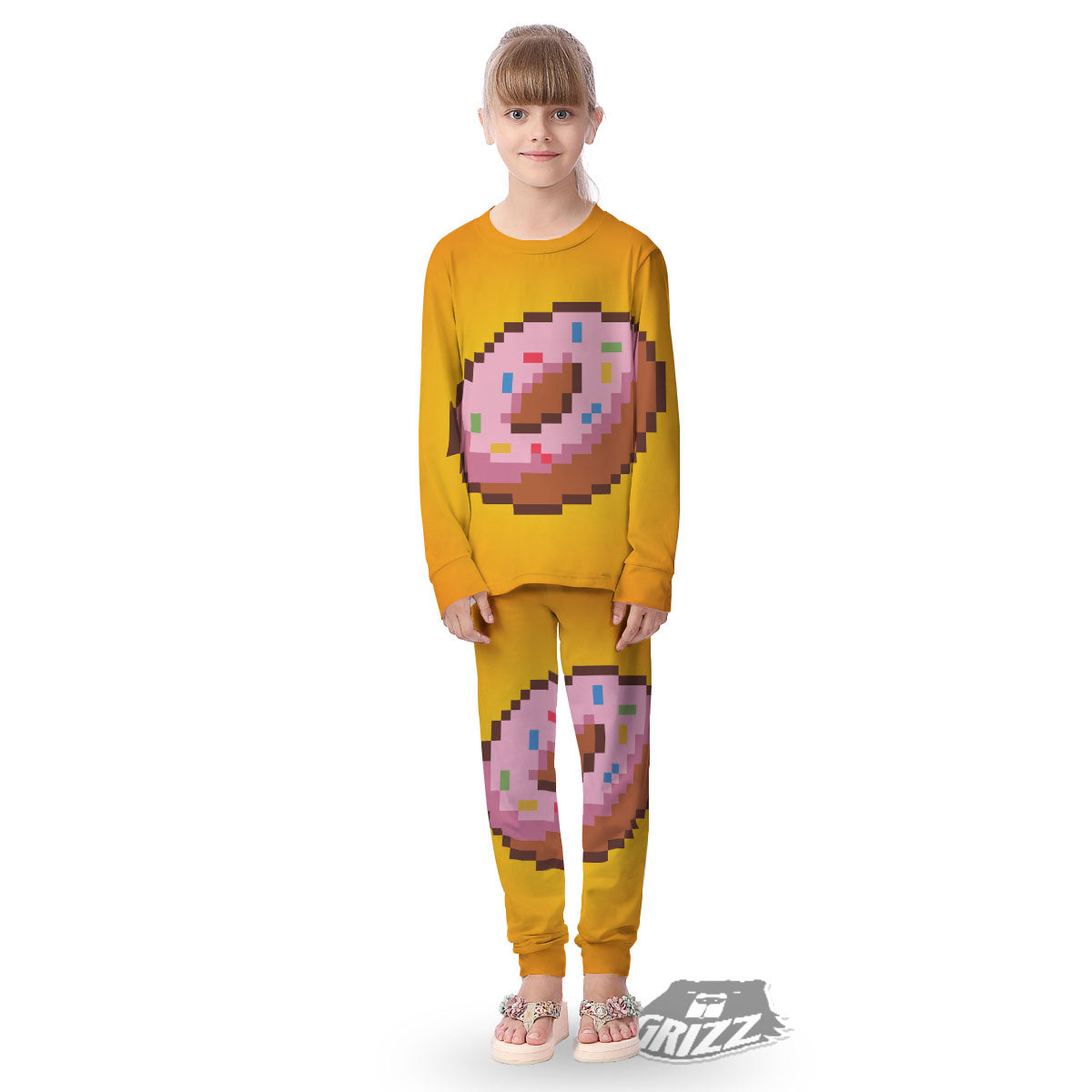 Donut 8-Bit Pixel Print Kid's Pajamas