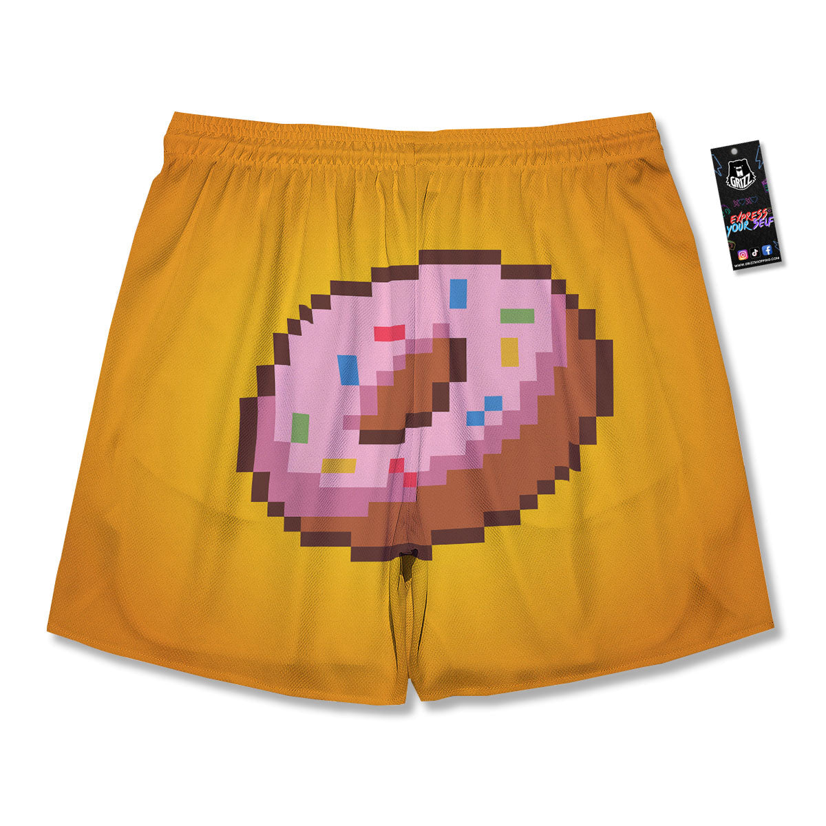 Donut 8-Bit Pixel Print Men's Running Shorts – Grizzshopping