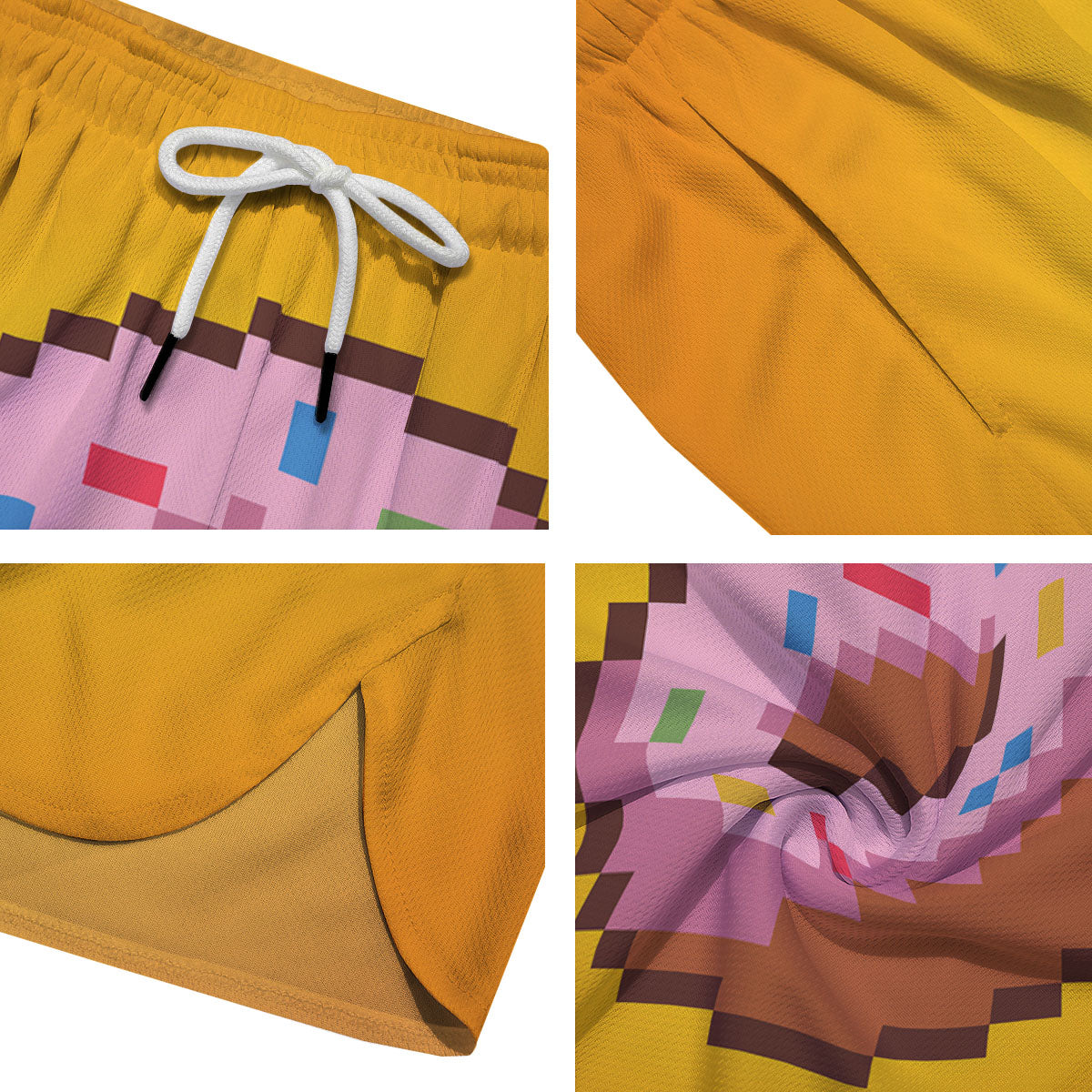 Donut 8-Bit Pixel Print Men's Running Shorts – Grizzshopping