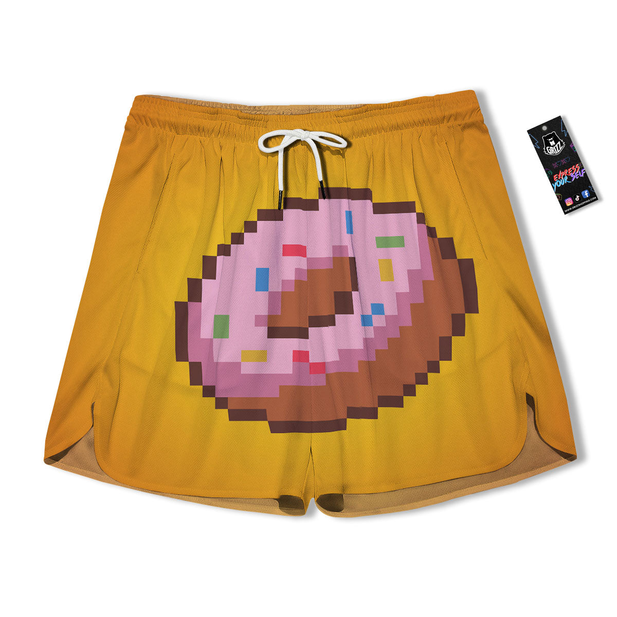 Donut 8-Bit Pixel Print Men's Running Shorts – Grizzshopping