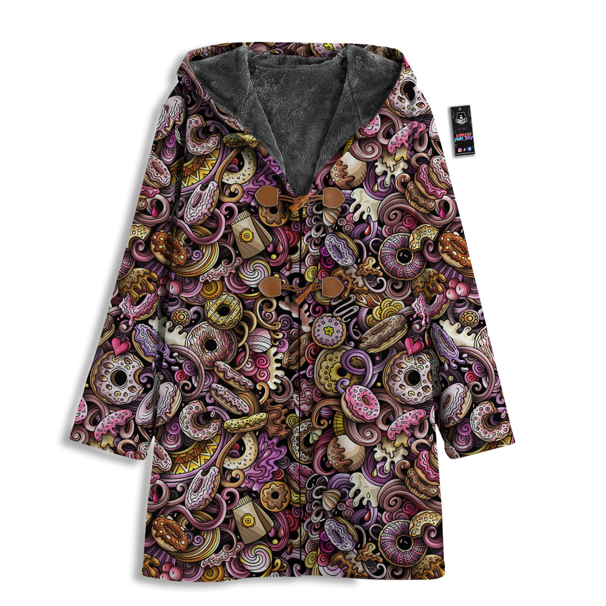 Donut Graffiti Print Pattern Men's Windbreaker Jacket