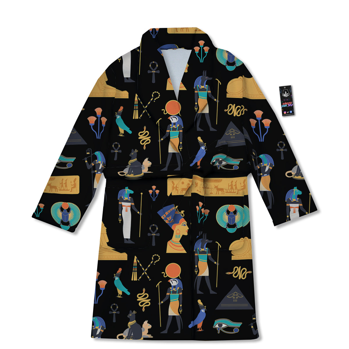 Egyptian Ancient Print Pattern Bathrobe