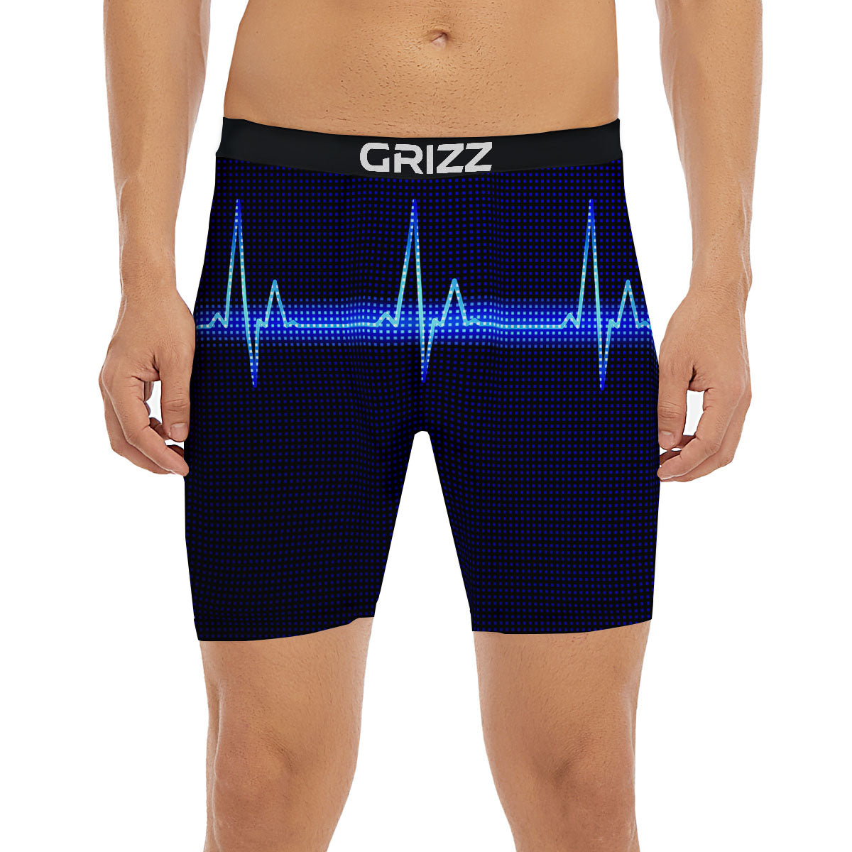 Electrocardiogram Heartbeat Print Boxer Briefs