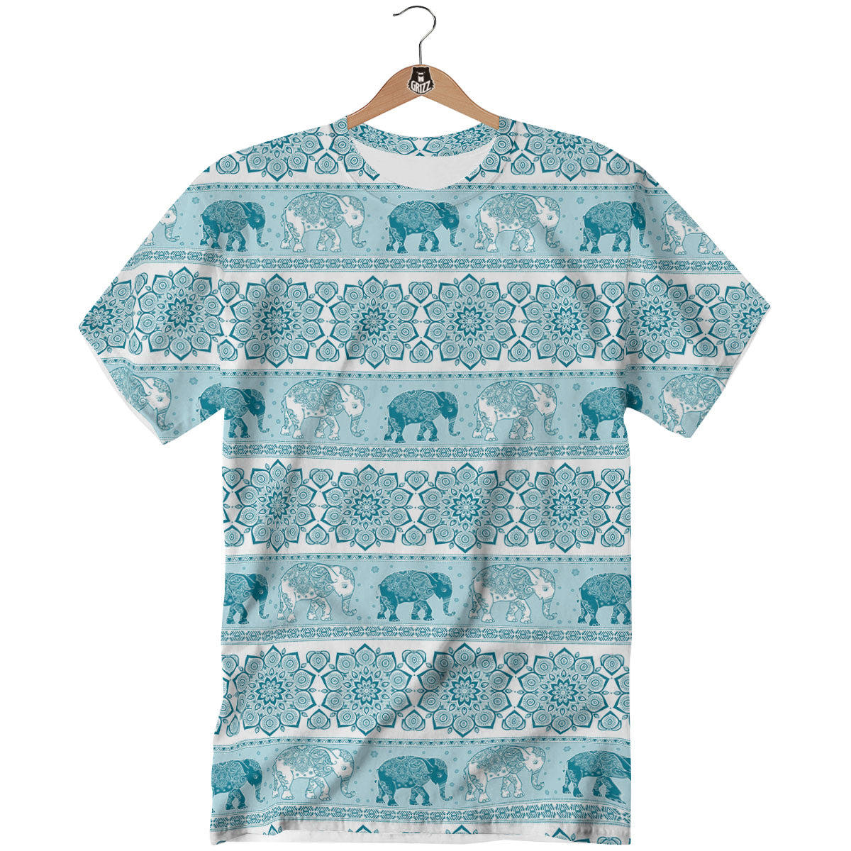 Elephant Indian Floral Print Pattern T-Shirt