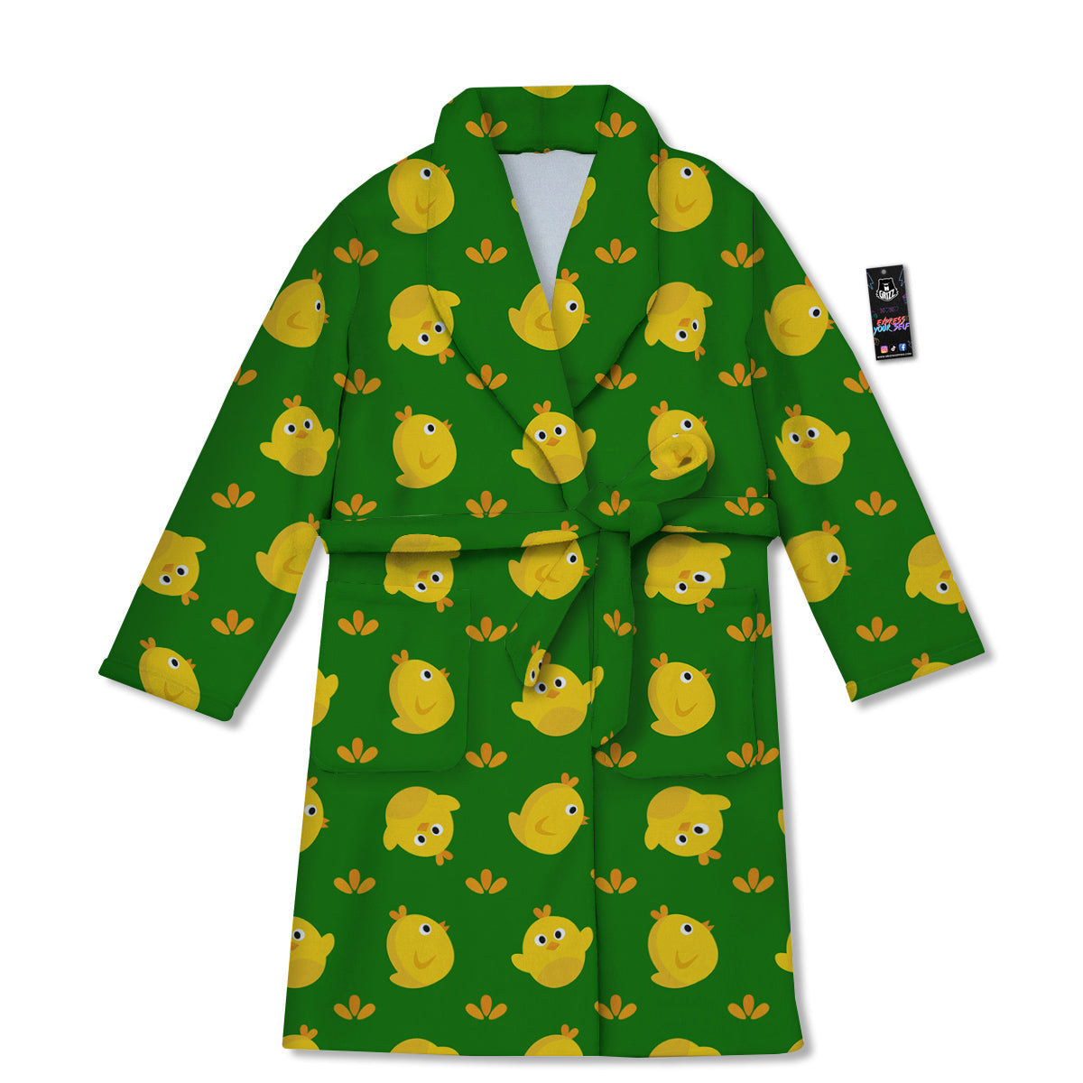 Emoji Cute Chicken Print Pattern Bathrobe