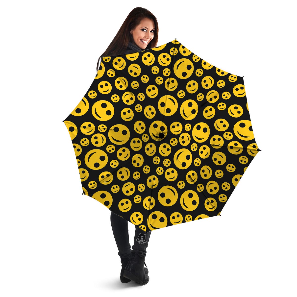Emoji Smiley Faces Print Pattern Umbrella