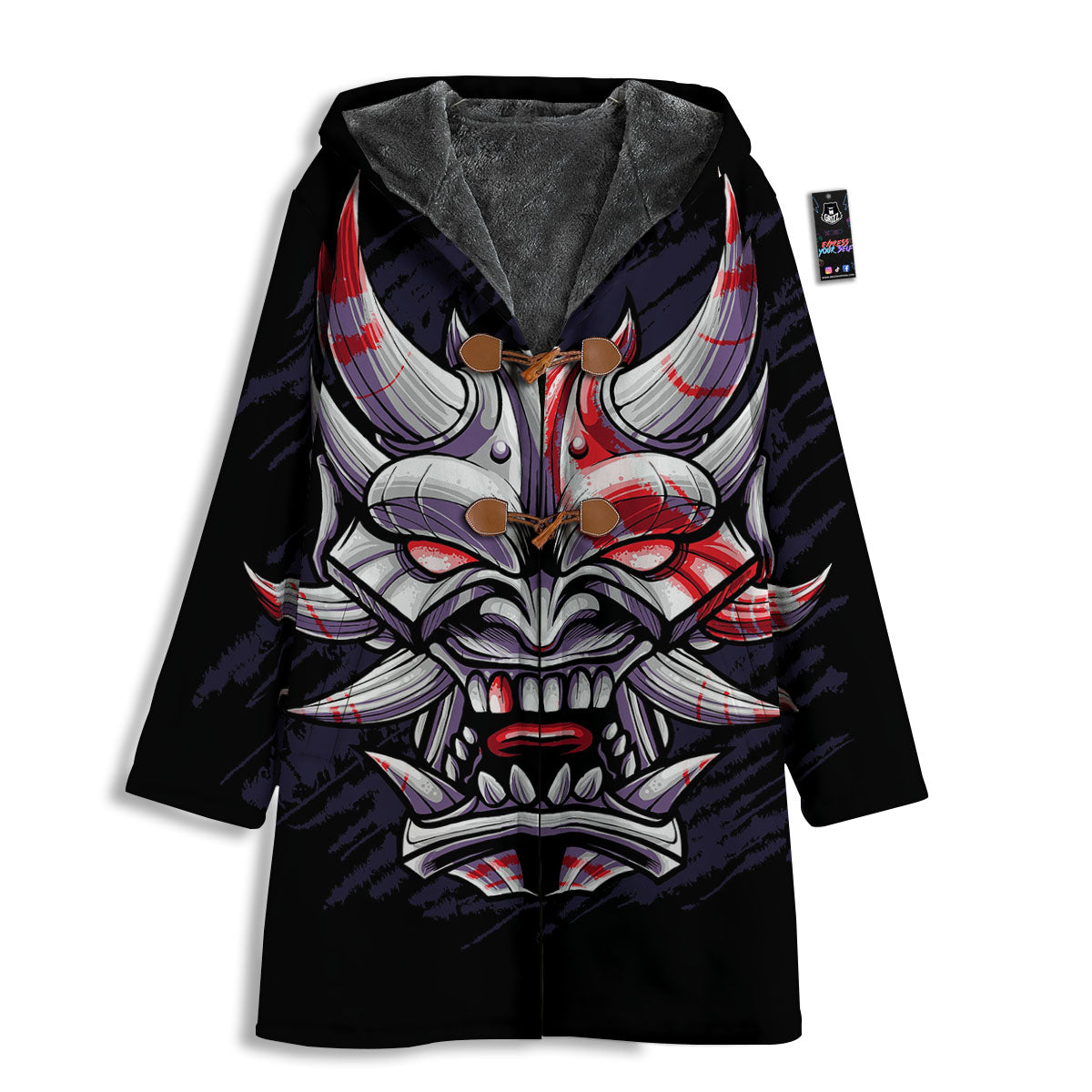 Evil Samurai Mask Print Men's Windbreaker Jacket