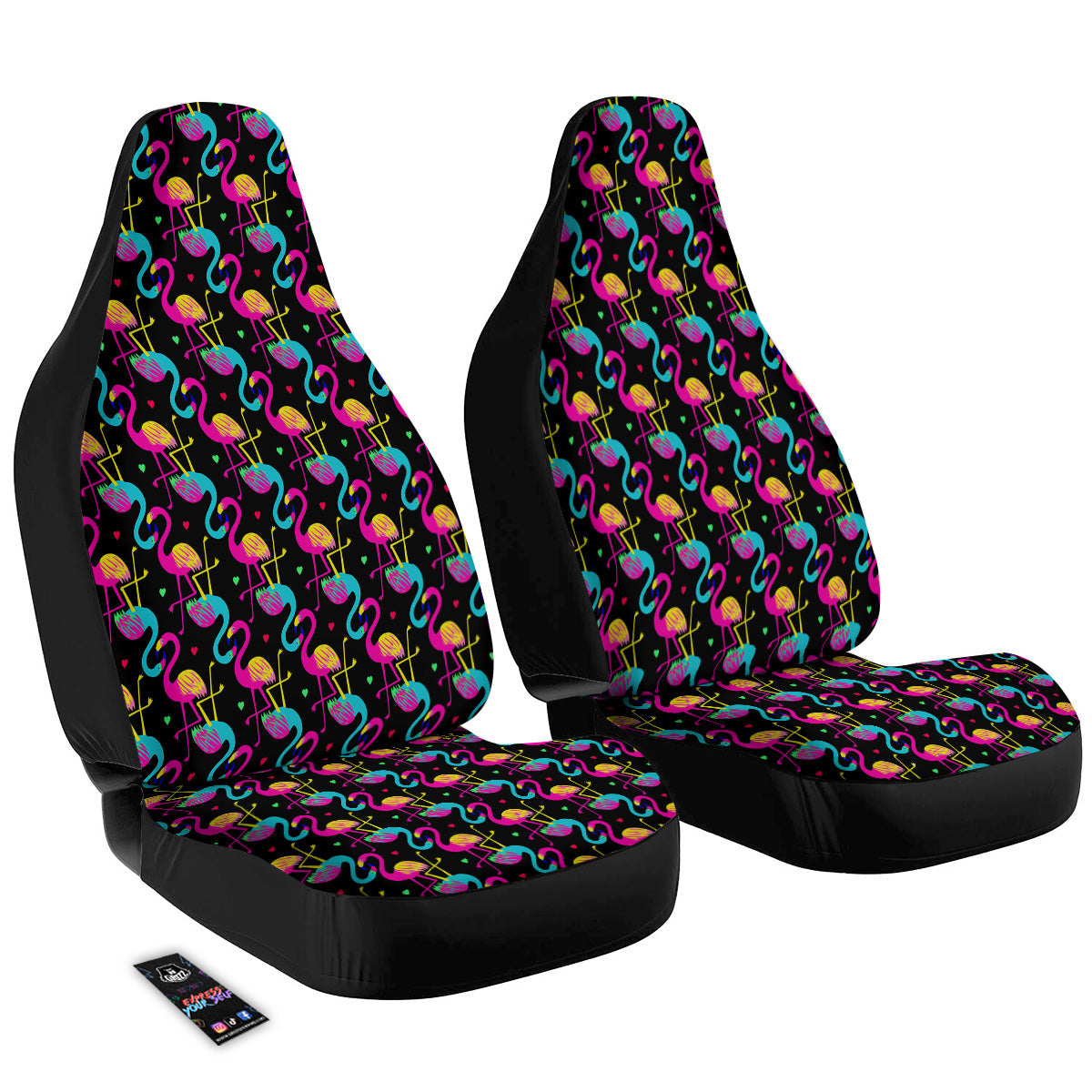 Exotic Hawaiian Flamingo Print Pattern Car Seat Covers