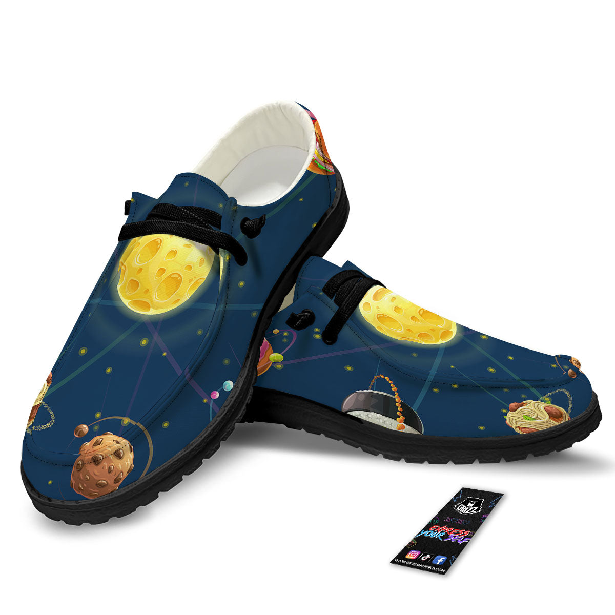 Fast Food Planets Set Print Black Loafers