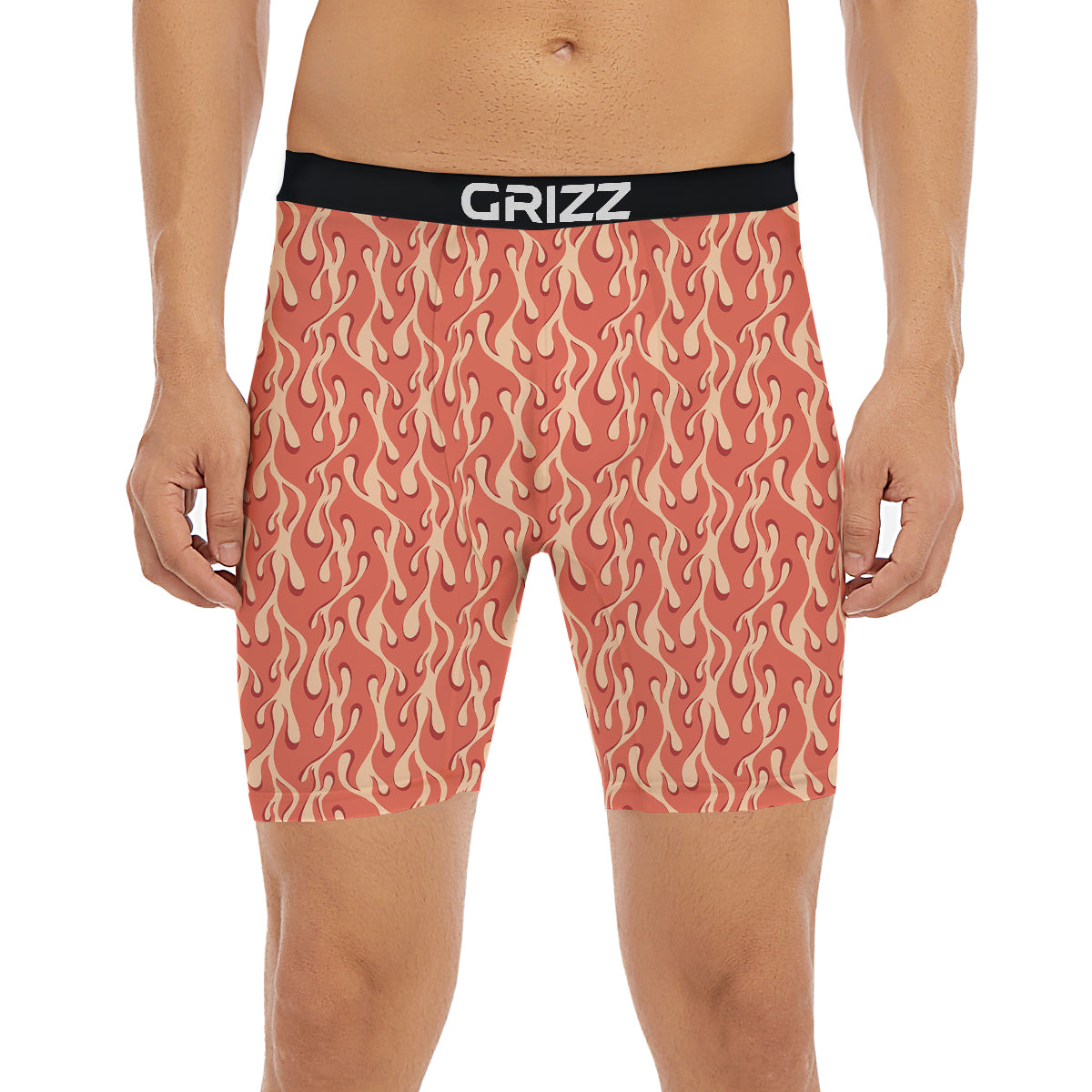 Fire Flames Vintagecolor Print Boxer Briefs