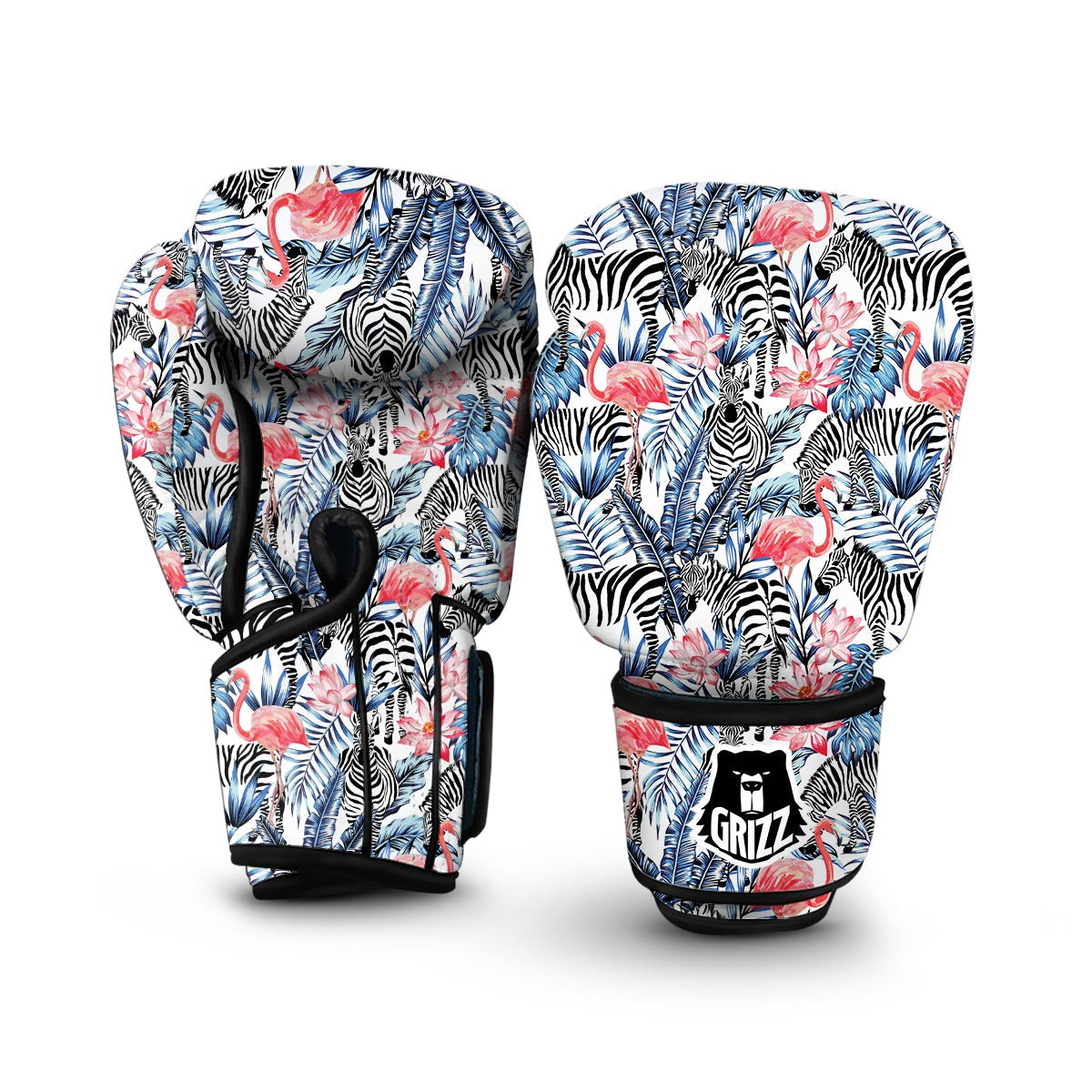 Flamingo Zebra Tropical Boxing Gloves