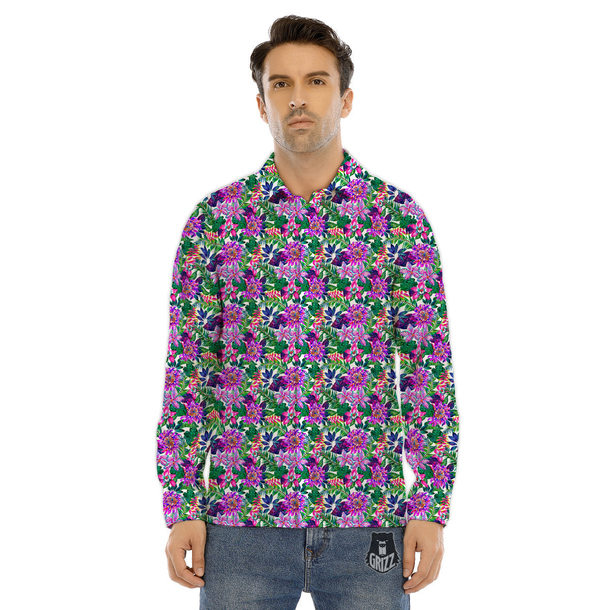 Floral Hawaii Colorful Print Pattern Men's Dress Shirts