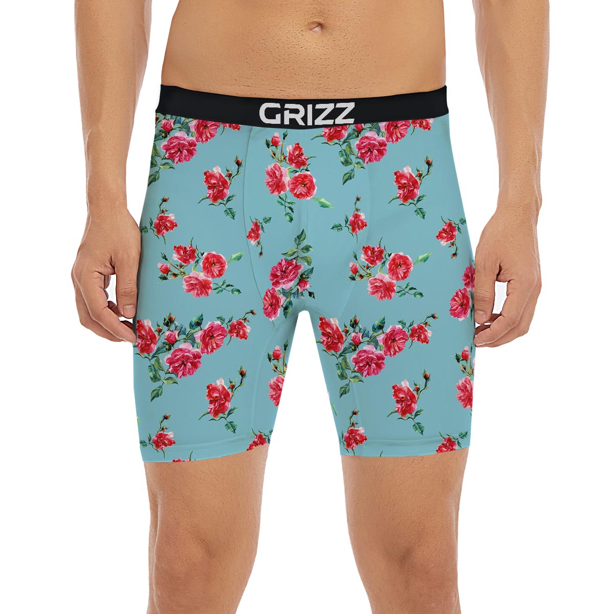 Flower Roses Floral Print Pattern Boxer Briefs