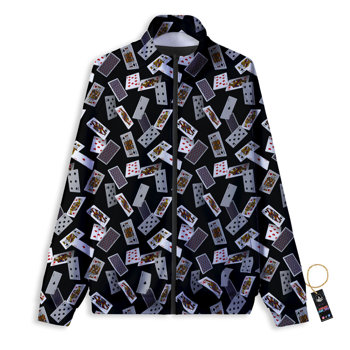 Flying Playing Cards Print Track Jacket