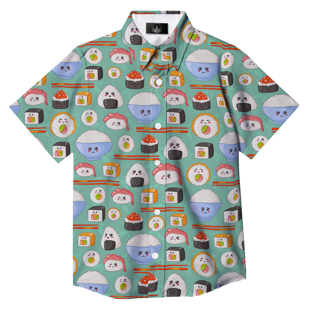 Food Japanese Print Pattern Button Up Shirt