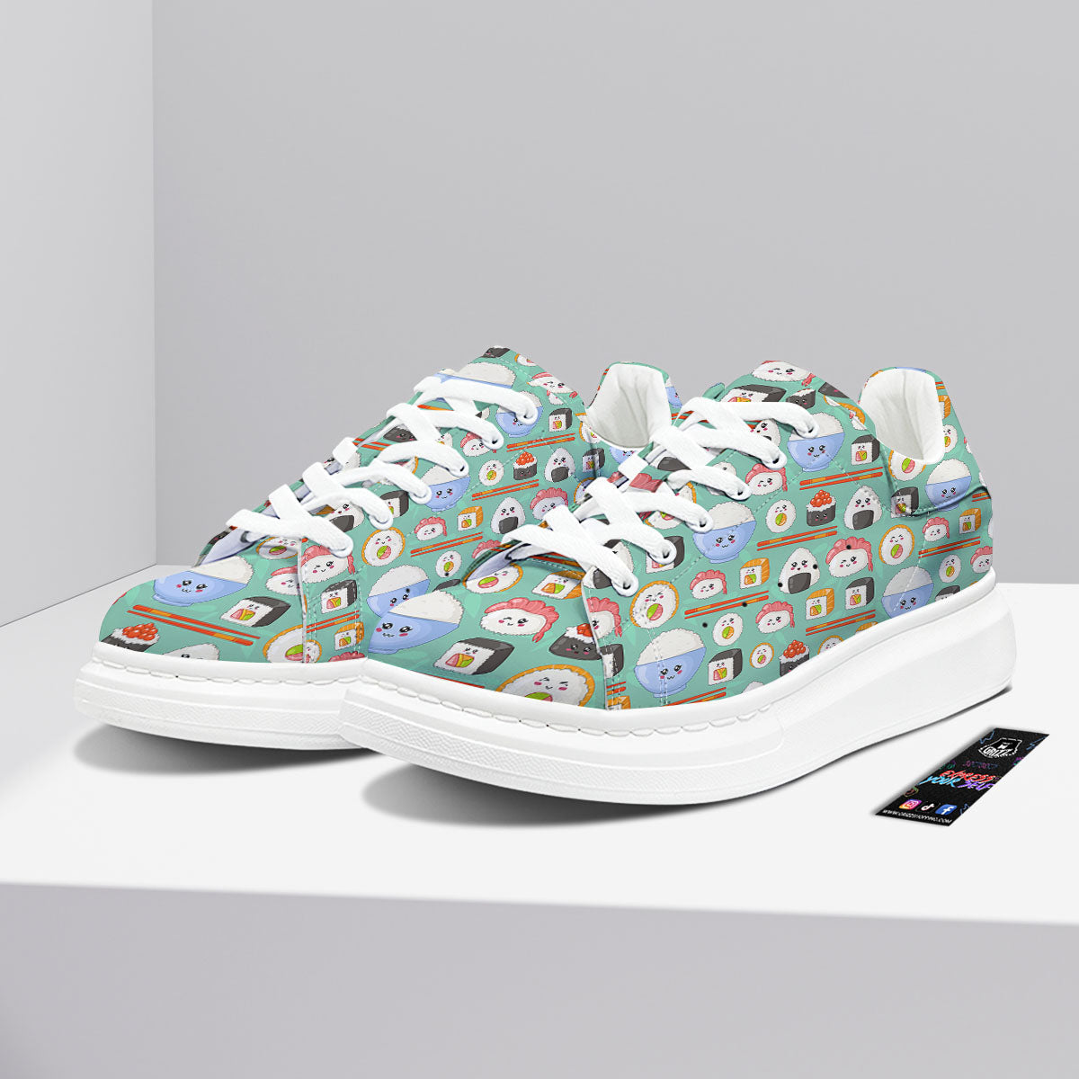 Food Japanese Print Pattern Platform Shoes