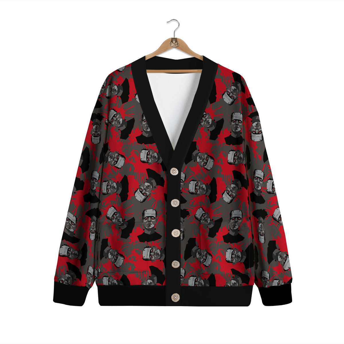 Frankenstein Horror Print Pattern Cardigan