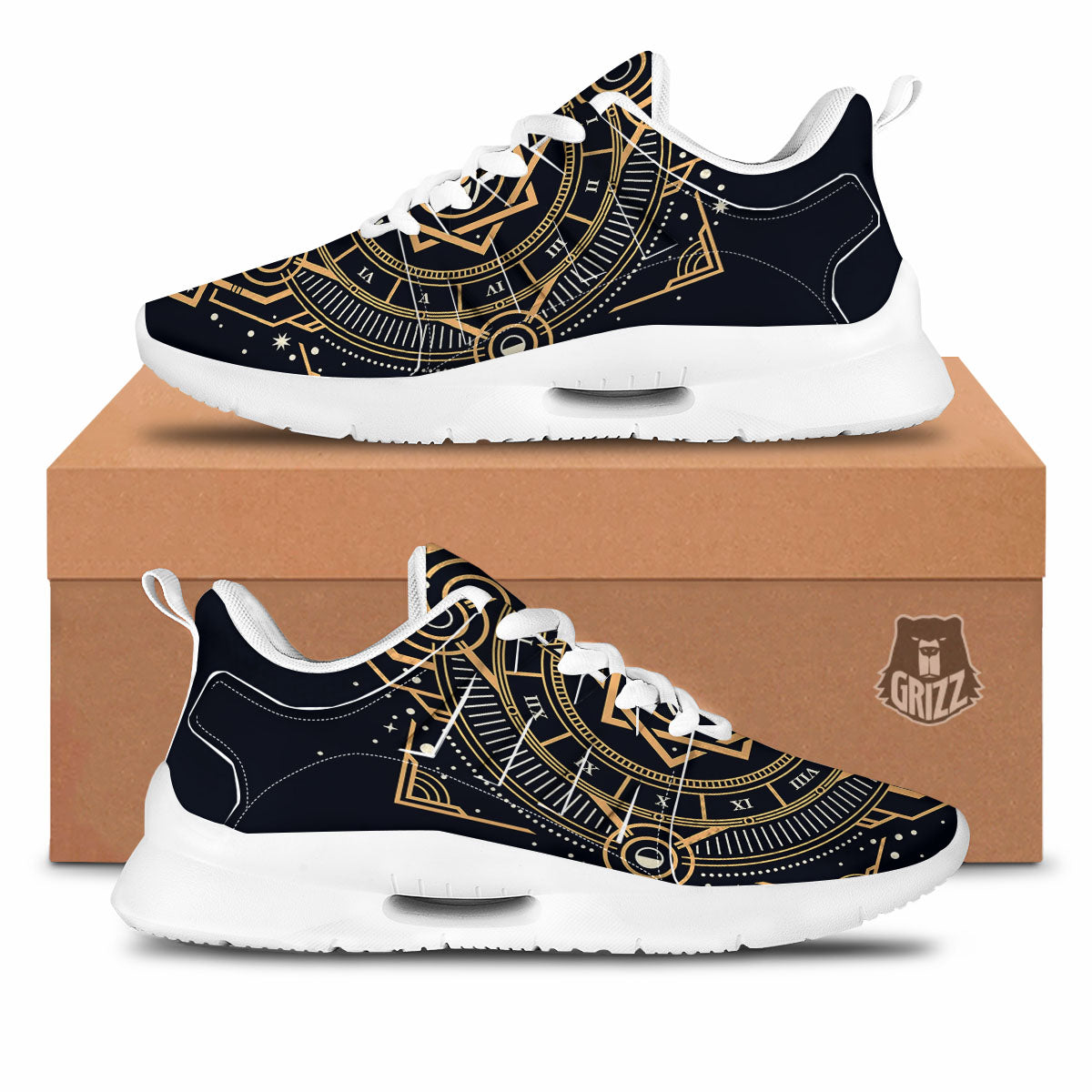 Freemasonry Masonic Eye Print Tennis Shoes