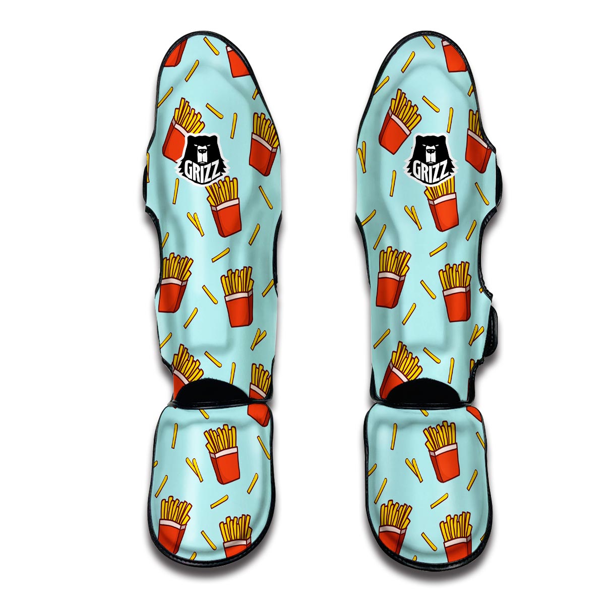 French Fries Print Pattern Muay Thai Shin Guards