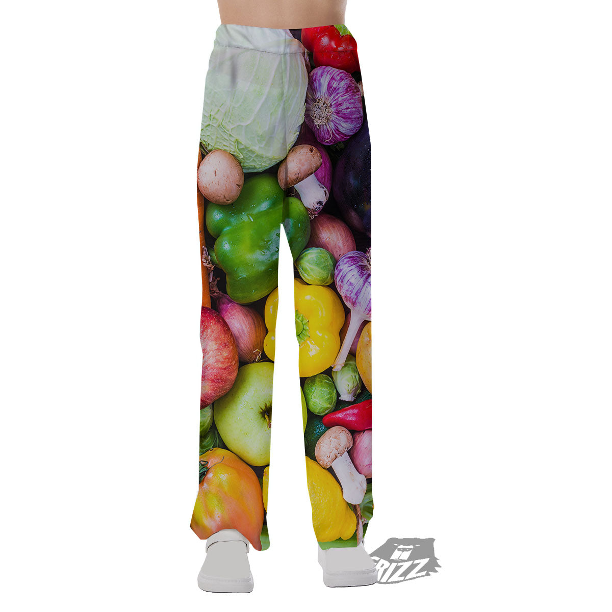 Fresh Green Fruit And Vegetables Print Pajama Pants