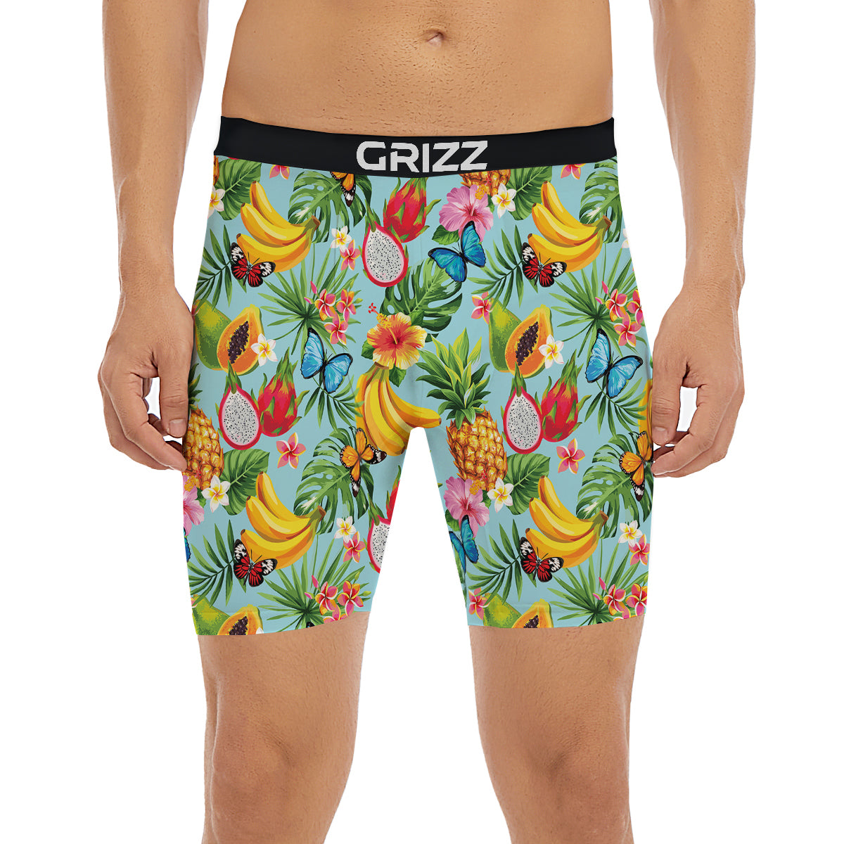 Fruits Jungle Tropical Print Pattern Boxer Briefs