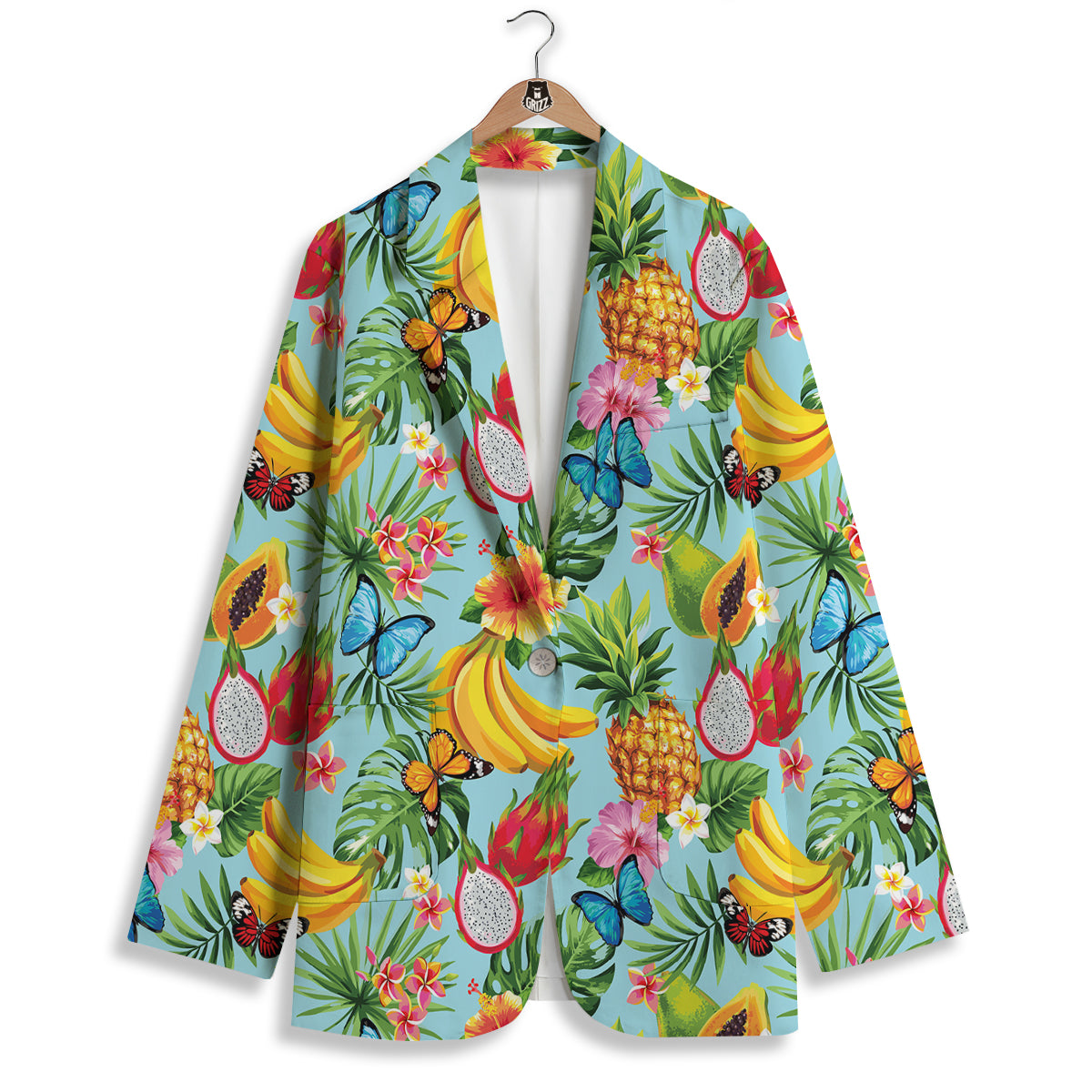 Fruits Jungle Tropical Print Pattern Women's Blazer