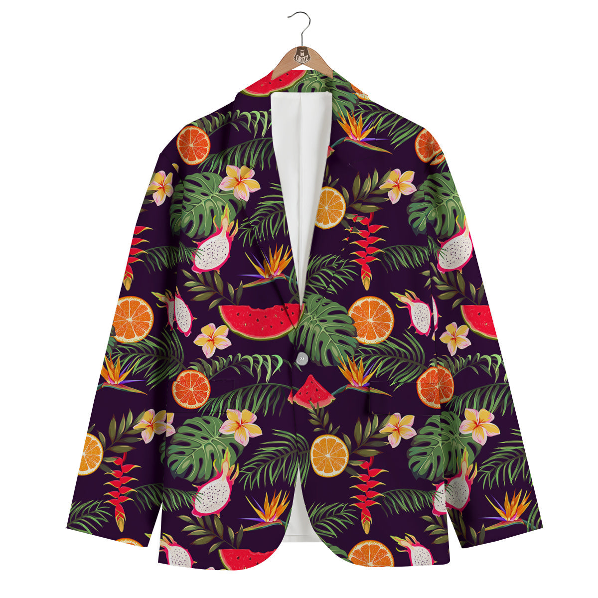 Fruits Tropical Print Pattern Men's Blazer