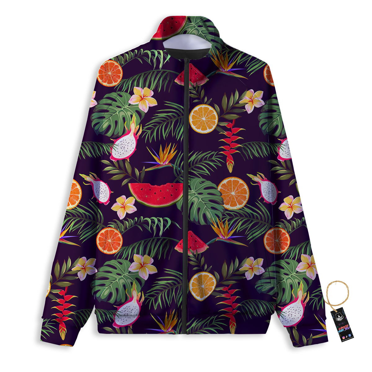 Fruits Tropical Print Pattern Track Jacket