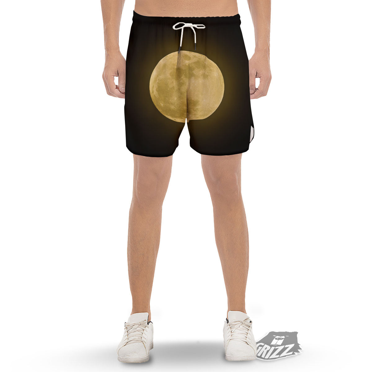 Full Moon Night Sky Print Men's Gym Shorts