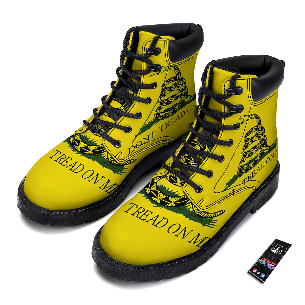 Gadsden Flag Don't Tread On Me Print Boots