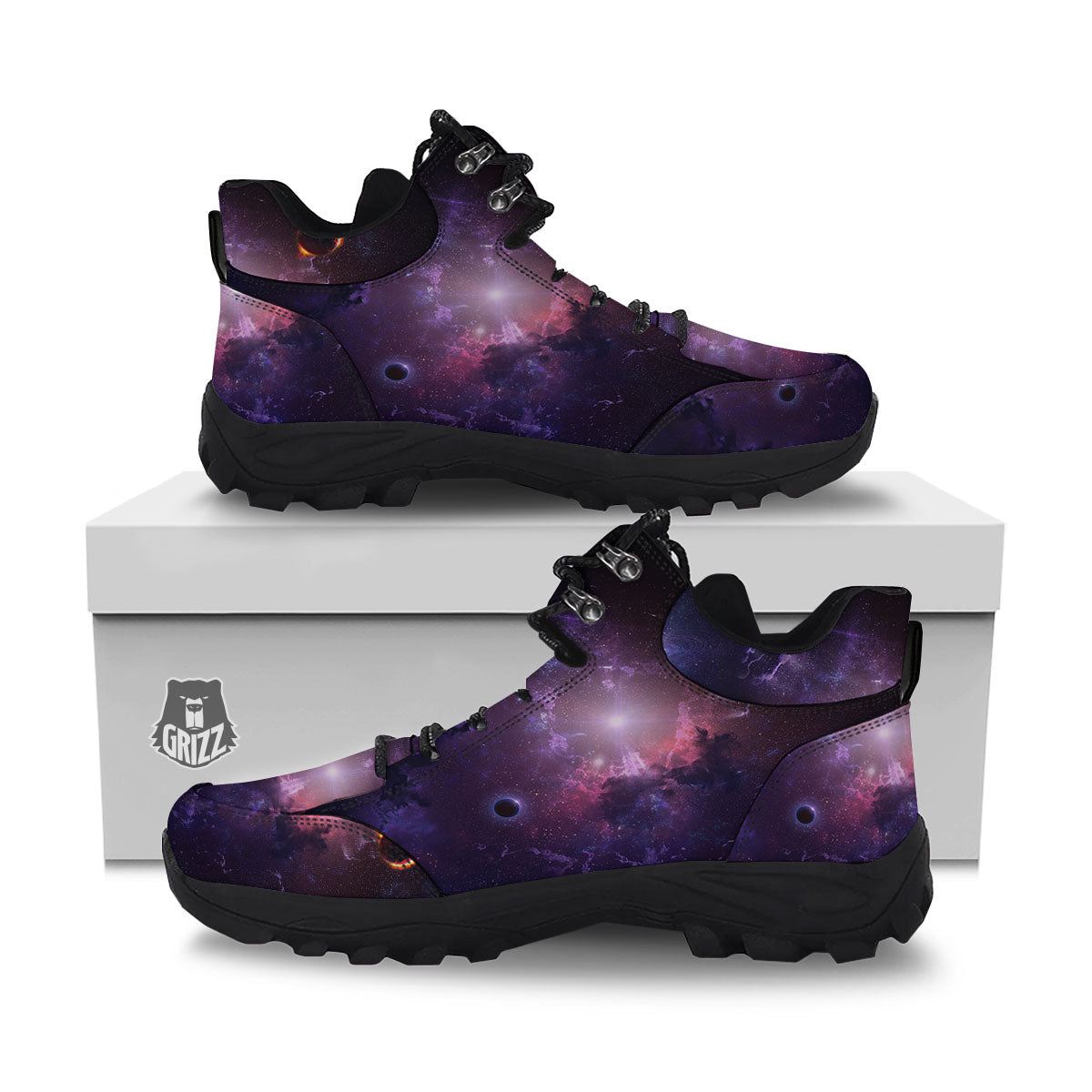 Galaxy Deep Space Light Stardust Print Hiking Shoes